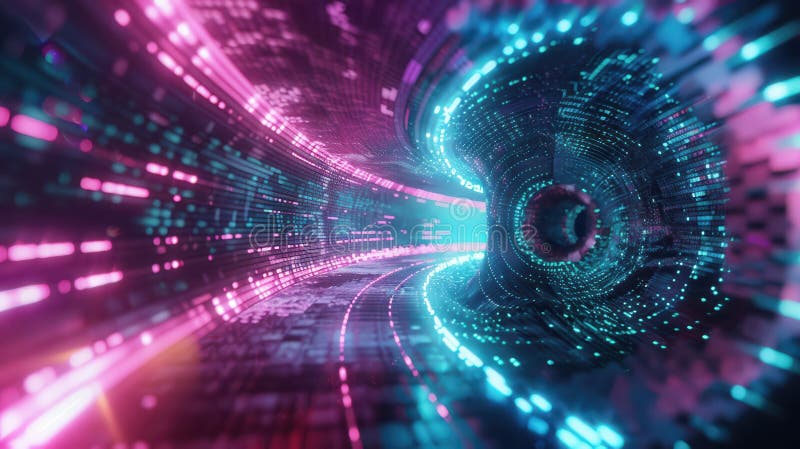 An Abstract Scene with Flowing Blue Curves and Graph Elements, Creating ...