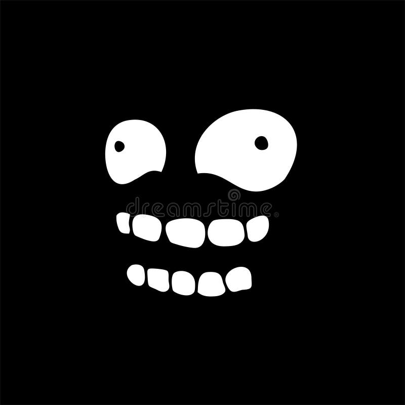Face in the dark stock vector. Illustration of teeth - 141250639