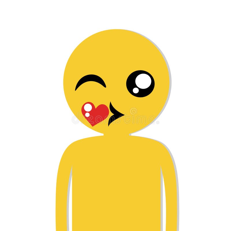 Kissing face illustration stock vector. Illustration of anime - 86497397
