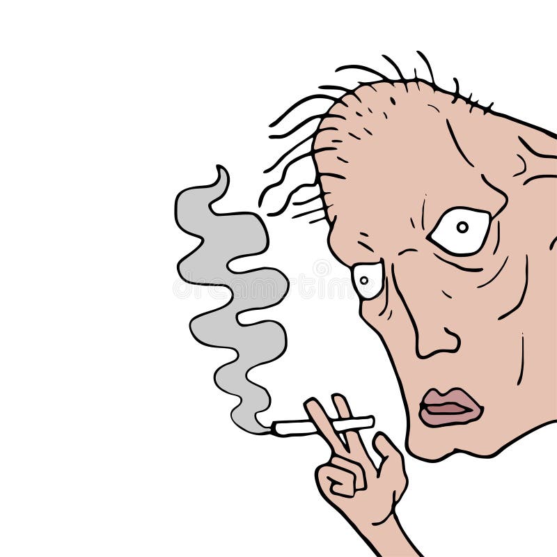 Face smoking draw stock vector. Illustration of style - 129136509