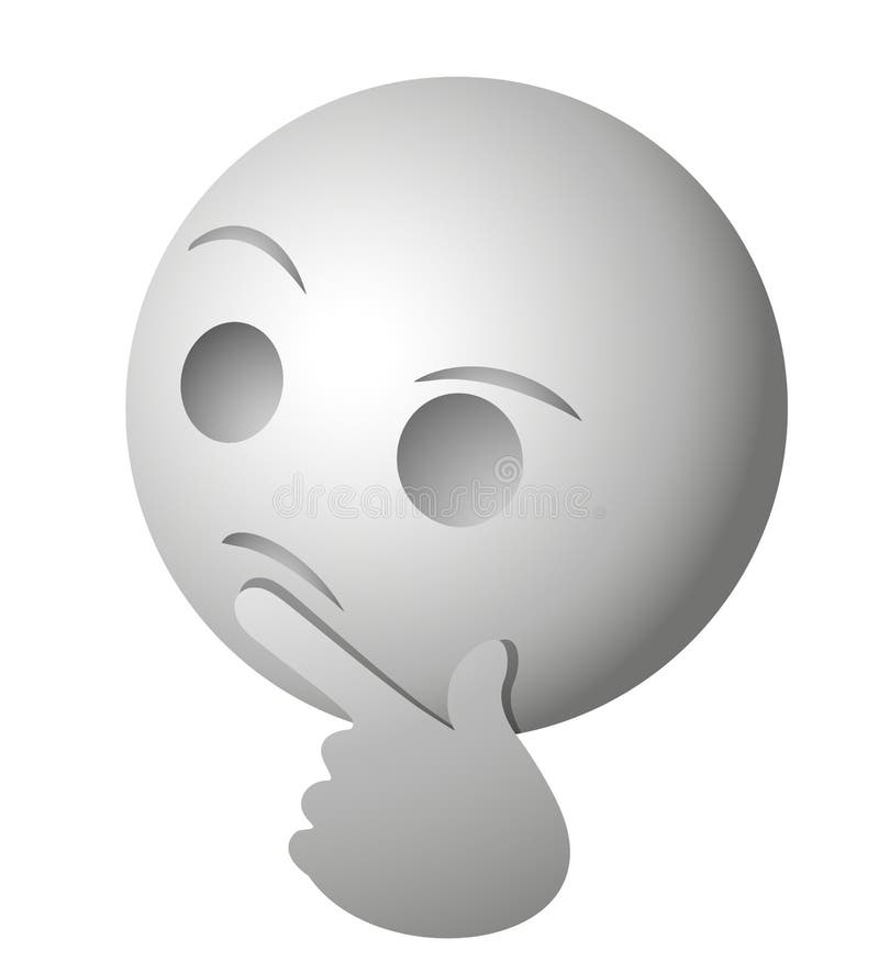 Face thinking illustration stock vector. Illustration of sign - 115931467
