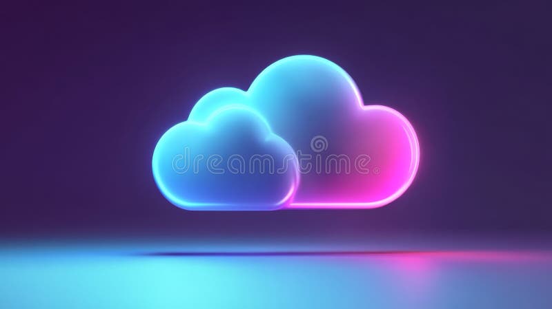 Modern Cloud Computing Icon with Vibrant Colors Highlighting Technology ...