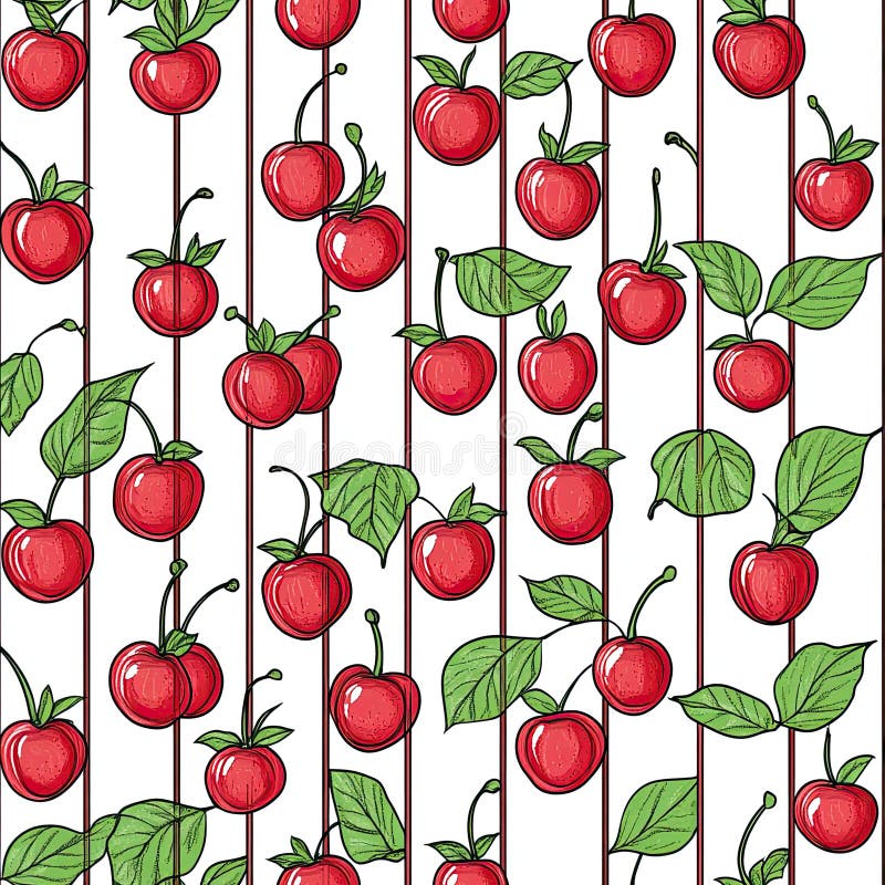 Creative Design Featuring a Minimalist Repeating Grid of Cherry Icons ...