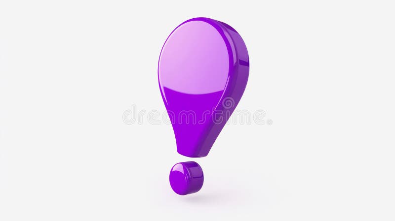 Creative Design Featuring a Vibrant Purple Exclamation Mark on a Plain ...