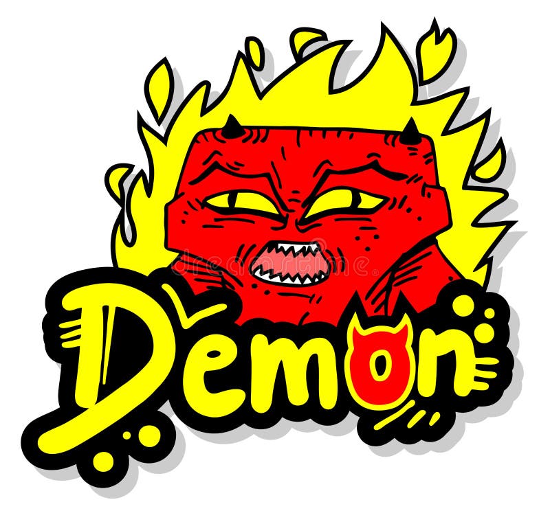 Fire demon stock vector. Illustration of monsters, flame - 30080672