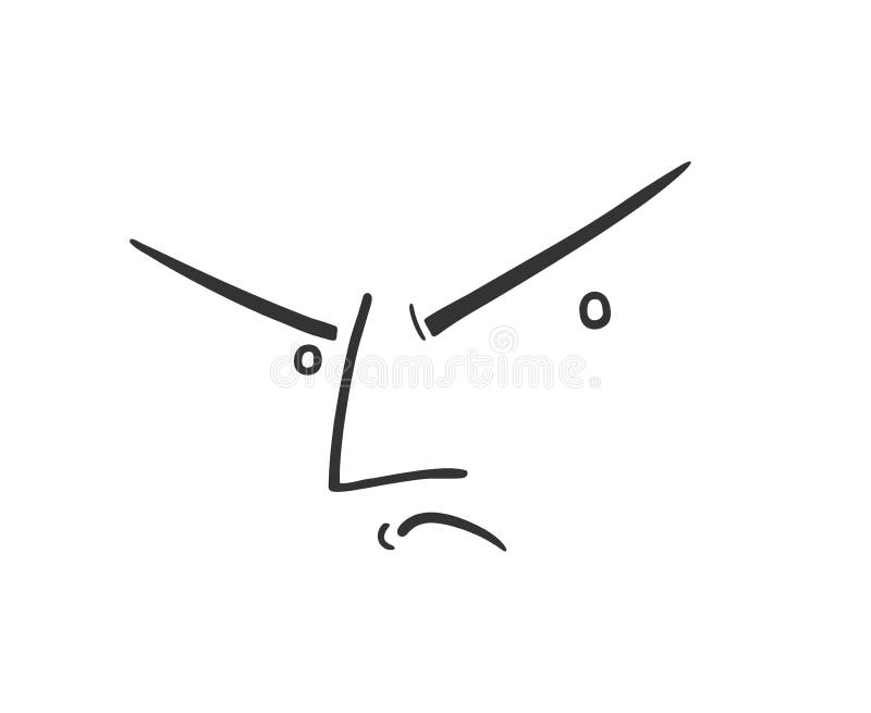 Flat angry expression draw stock vector. Illustration of fury - 265880199