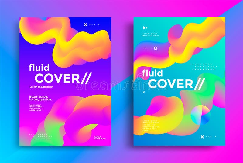 Creative Design Fluid Poster with Futuristic Shape Stock Vector ...