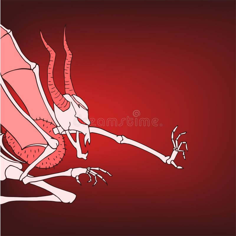 Flying Demon With Curved Horns Stock Illustration - Illustration of ...