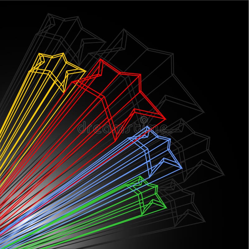 Creative Design of Four Color Stars and Dark Backgound Stock Vector ...