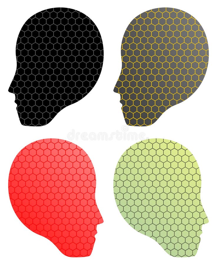 Four heads set stock vector. Illustration of elegant - 240481984