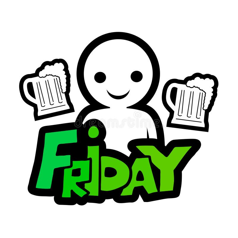 Friday friends beer symbol stock vector. Illustration of party - 119190593
