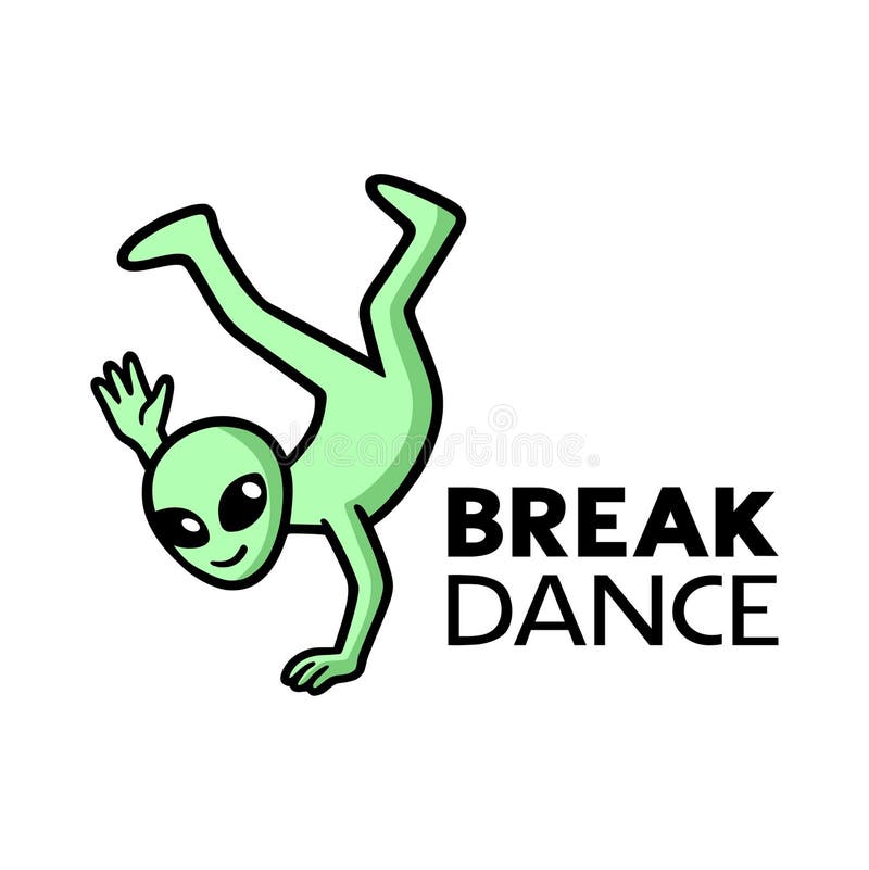 Funny Alien Dancing Break Dance Stock Vector - Illustration of ...
