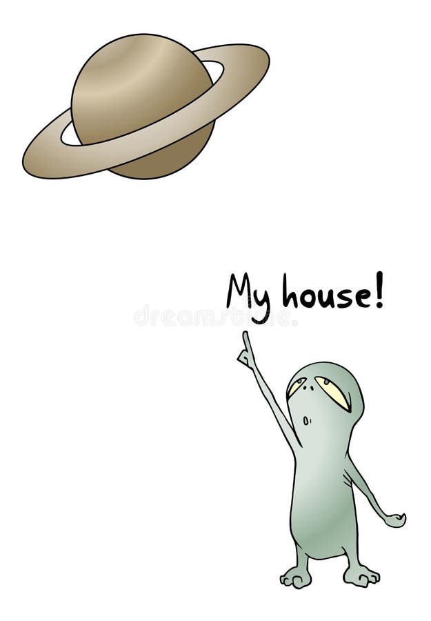 Funny alien draw stock vector. Illustration of space - 110648482