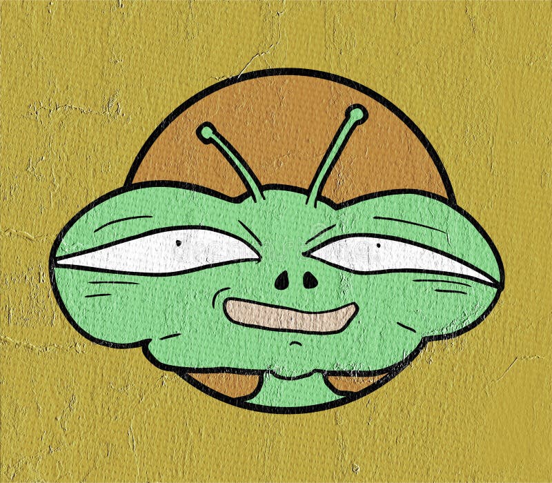 Funny alien draw stock illustration. Illustration of martian - 111752412