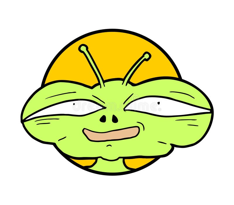 Funny alien draw stock vector. Illustration of invasion - 132921917
