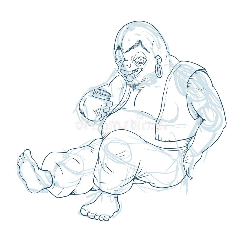 Funny character draw stock vector. Illustration of expression - 340999358