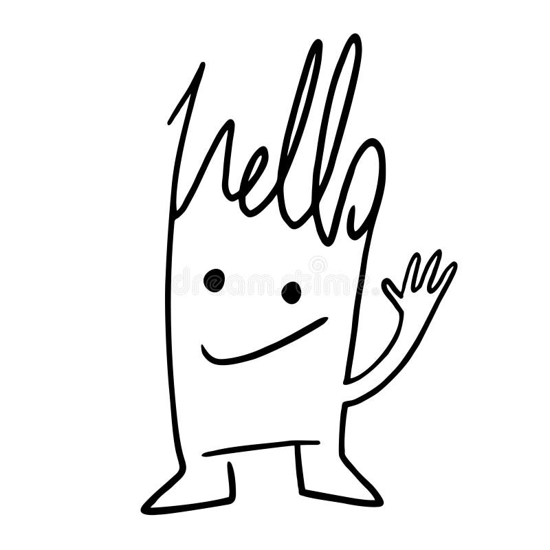 Funny hello message stock vector. Illustration of funny - 120599575