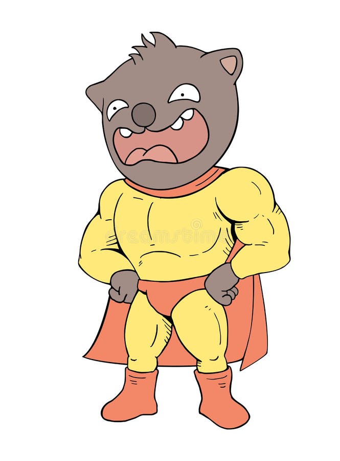 Funny hero draw stock vector. Illustration of comic - 269368804