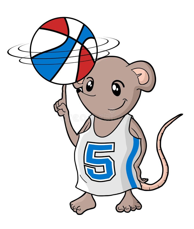 Funny Small Rat Playing Basket Stock Vector - Illustration of funny ...