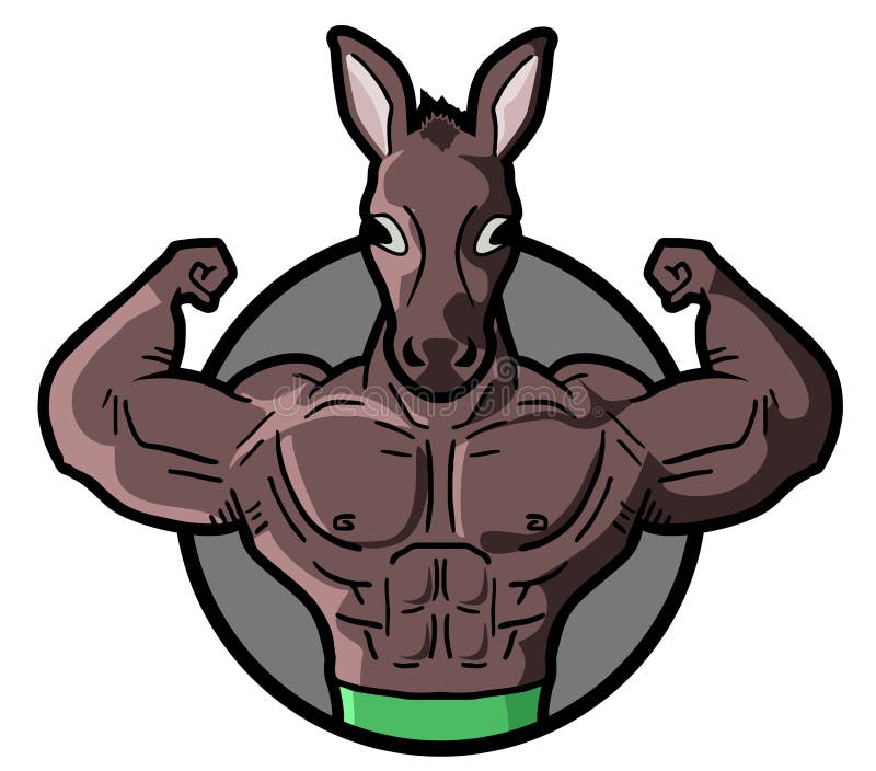 Strong donkey stock vector. Illustration of exercise - 43720022
