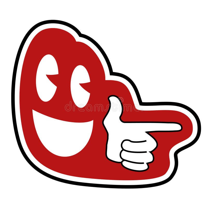 Happy Face and Hand Indication Stock Vector - Illustration of headset ...