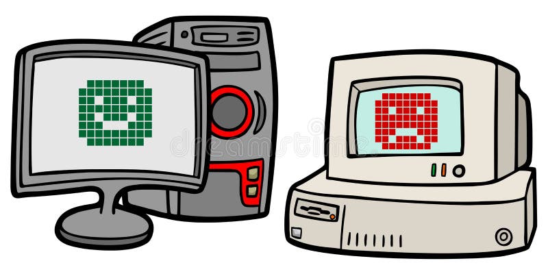 Happy and sad computer stock vector. Illustration of symbol - 29892941