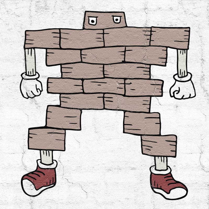 Hard brick character stock vector. Illustration of hero - 50232471