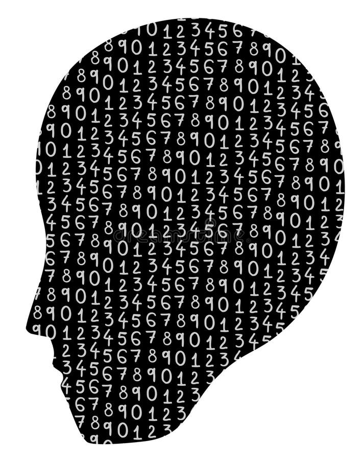 Head with numbers stock vector. Illustration of icon - 257469970