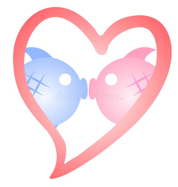 Heart kiss fish stock vector. Illustration of creative - 29892595