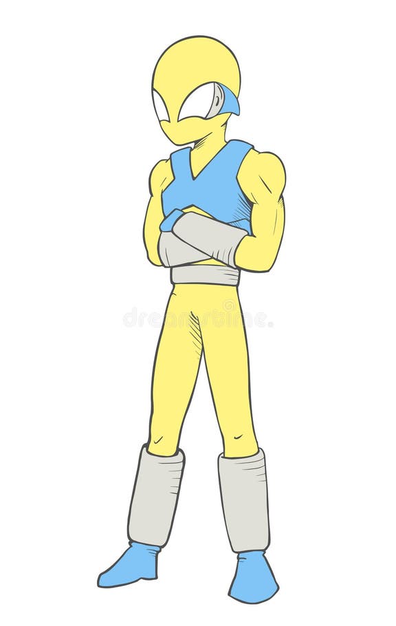 Hero waiting draw stock vector. Illustration of brunette - 303202731