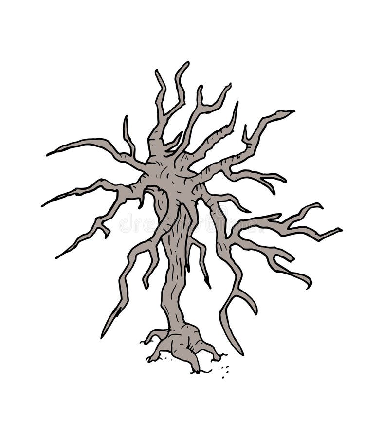 Horror old tree stock vector. Illustration of design - 107544190