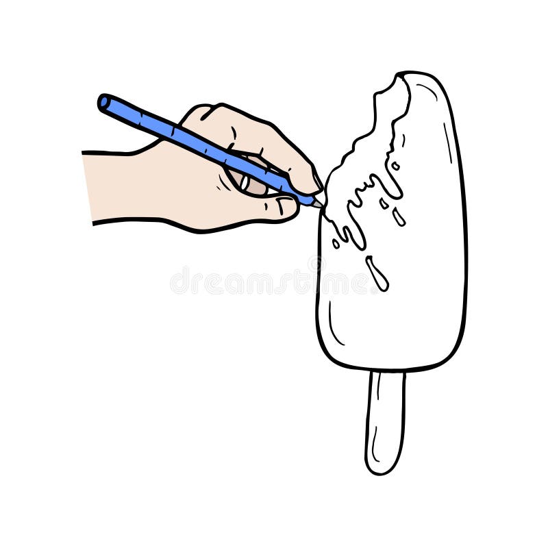 Ice cream drawing stock vector. Illustration of cream - 99104316