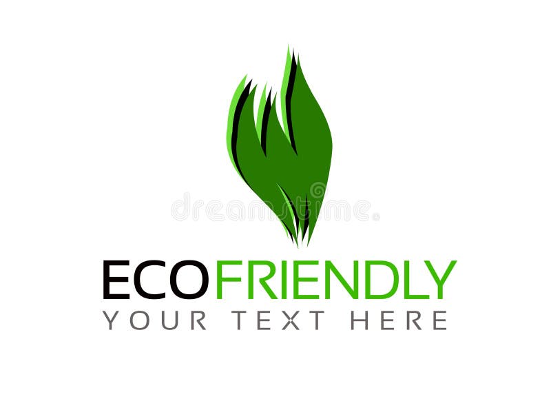 Creative Design Illustration of ECO Friendly Logo, Green Logo on White ...