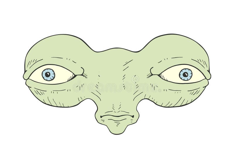 Imaginative alien face stock vector. Illustration of fiction - 290269409