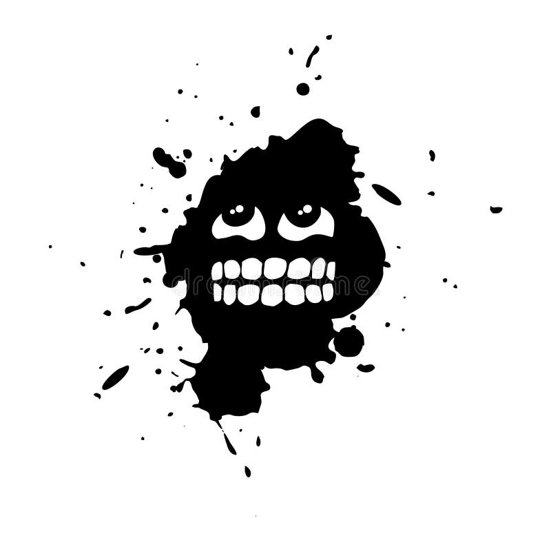 Imaginative Monster Face on Ink Stain Stock Vector - Illustration of ...