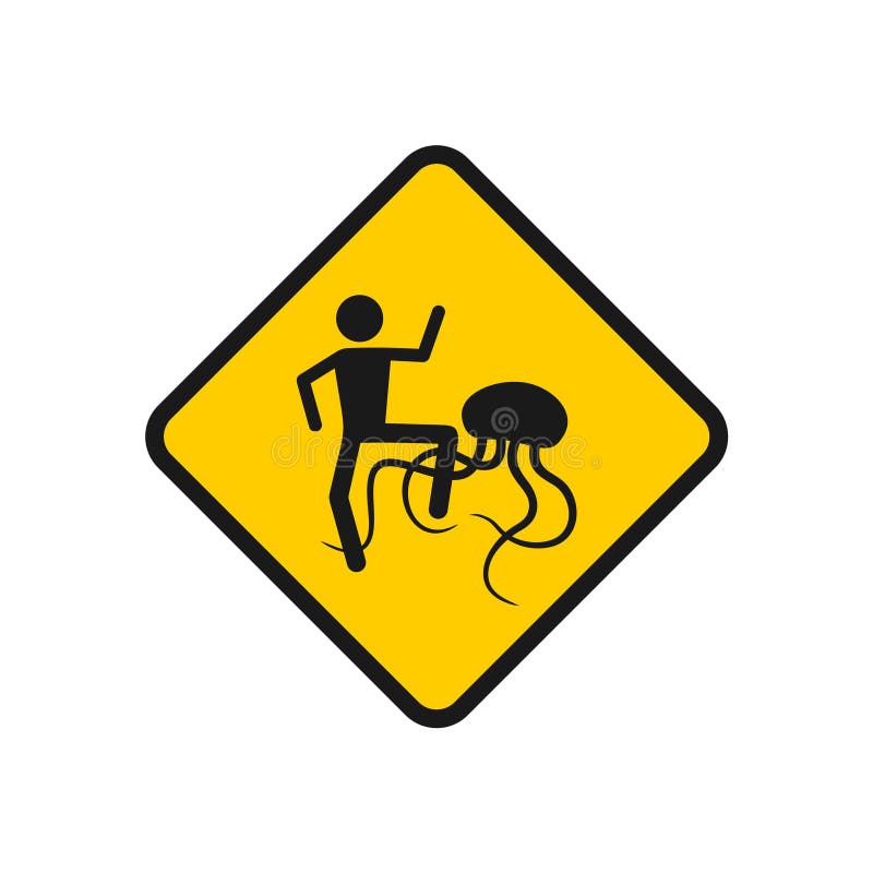 Hazard jellyfish symbol stock vector. Illustration of isolated - 158100199