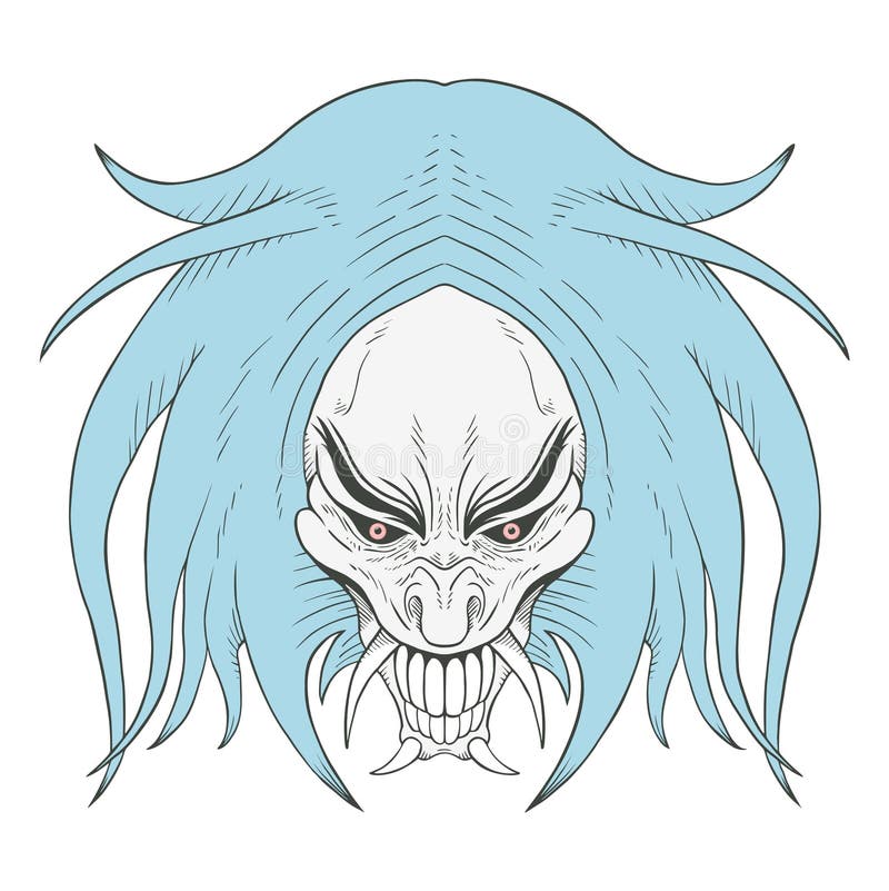 Kabuki character head draw stock vector. Illustration of design - 352754483