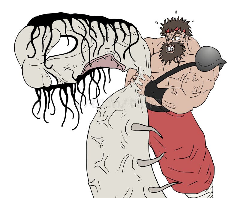 Killing the monster stock illustration. Illustration of colour - 68120714