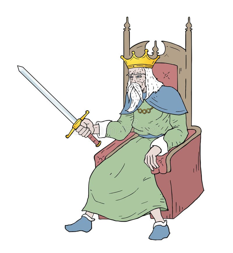 King in throne draw stock vector. Illustration of king - 290266962