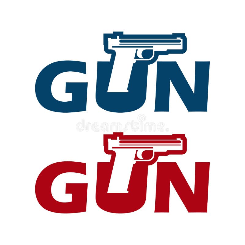 Creative Design Letter Gun with Gun Vector in Flat Style Stock Vector ...