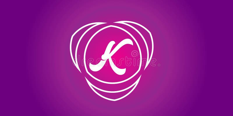 A Creative Design for Letter K with Purple Background Stock Vector ...