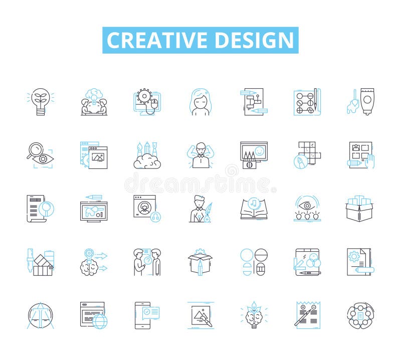 Creative Design Linear Icons Set. Aesthetics, Innovation, Inspiration ...