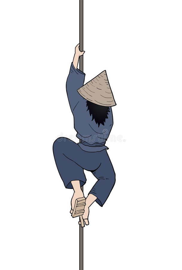 Man climbing rope draw stock vector. Illustration of climbing - 112958680