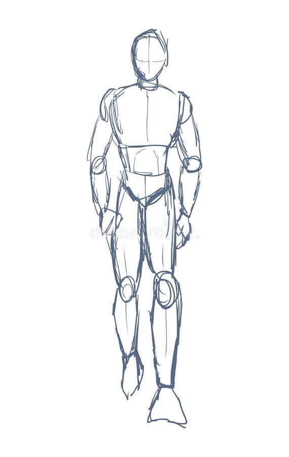 Man walking sketch stock vector. Illustration of shape - 340999316