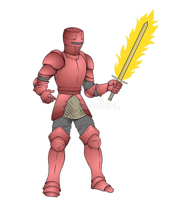 Medieval knight draw stock vector. Illustration of costume - 340999079