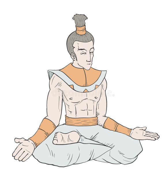 Meditation pose draw stock vector. Illustration of concentration ...