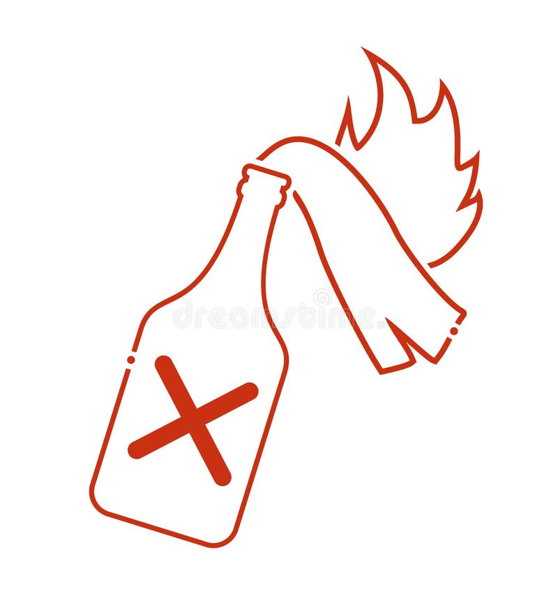 Molotov cocktail flat icon stock vector. Illustration of cocktail ...
