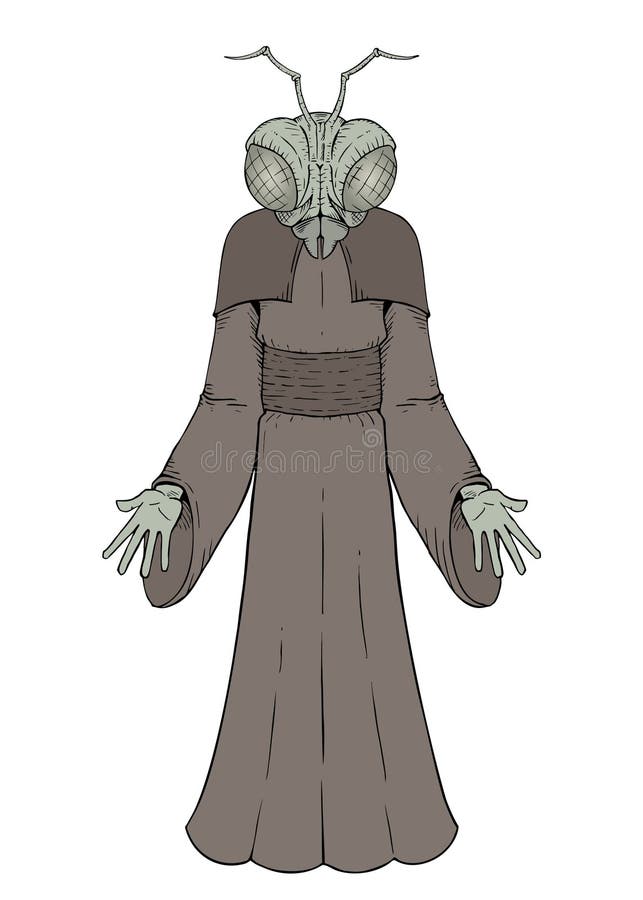 Monk alien illustration stock vector. Illustration of monster - 309081218