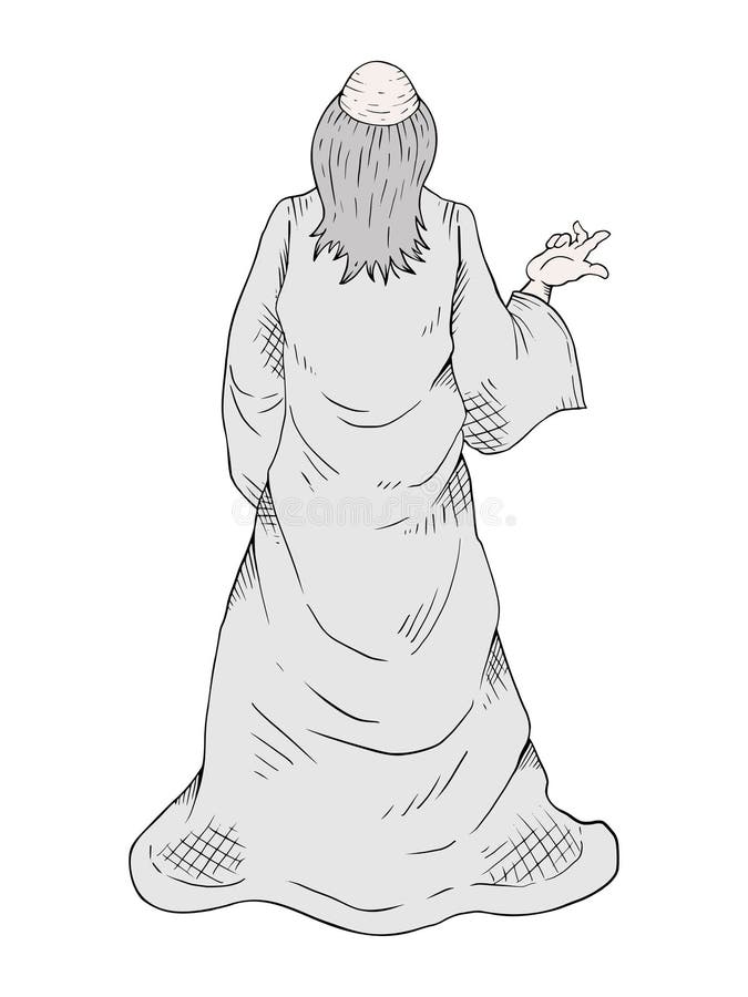 Monk from behind stock vector. Illustration of vector - 364438985