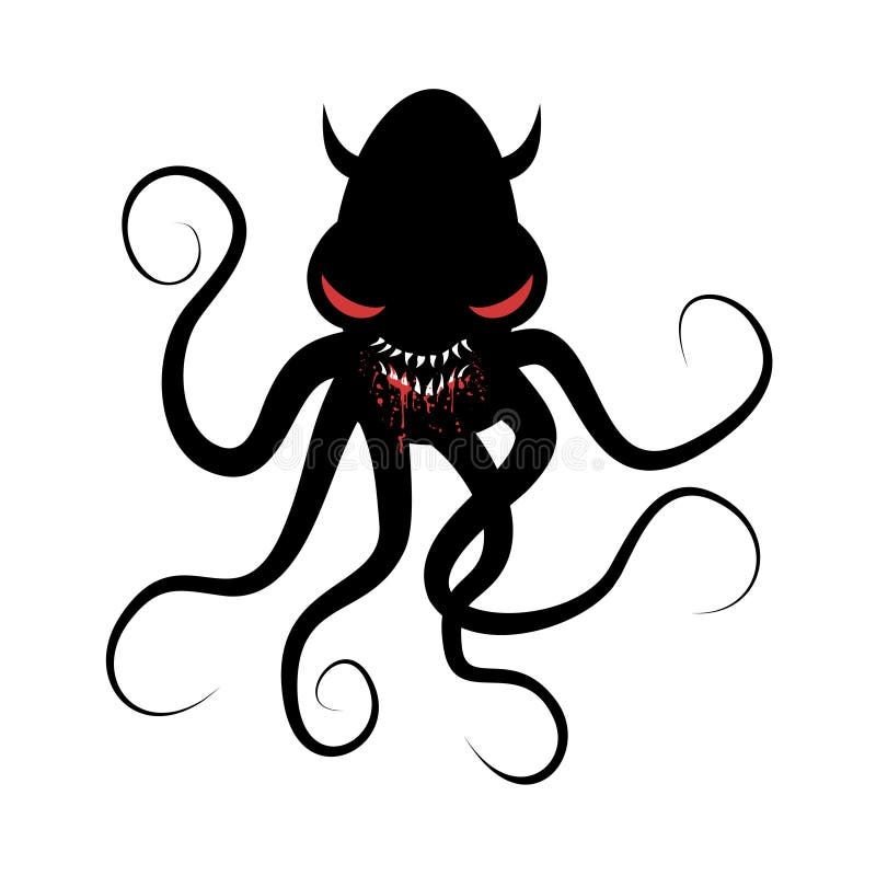 Monster octopus draw stock vector. Illustration of hazard - 141250839